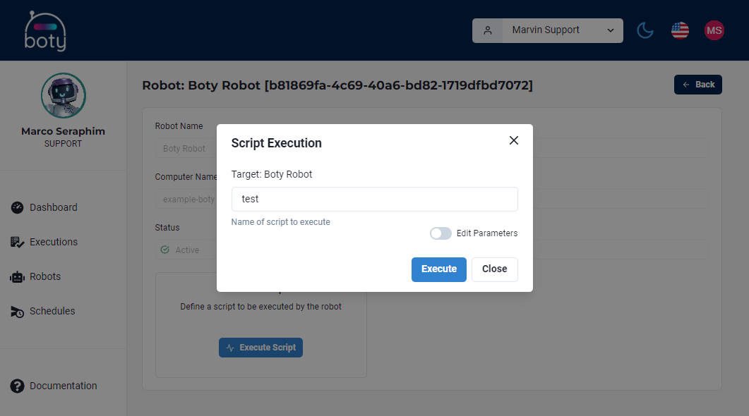 Running Scripts - Marvin Developer Guide